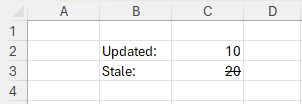 Excel Stale Value Formatting | Full Stack Modeller
